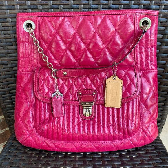 Coach | Bags | Hot Pink Coach Leather Crossbody Satchel | Poshmark